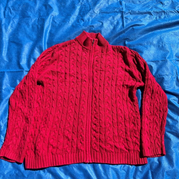 croft & barrow | Sweaters | Croft Barrow Woman Red Cable Cardigan ...